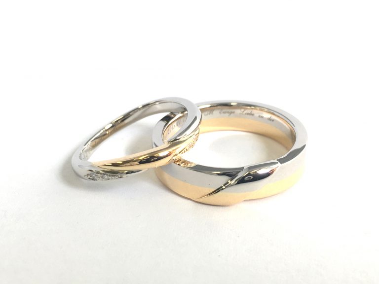 【オーダーメイドギャラリー】プラチナとK18のコンビのマリッジリング | Fujimori Tokyo